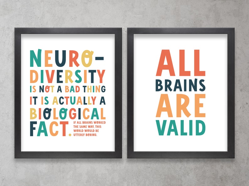 Neurodiversity Poster: Therapy Office Decor, Classroom Art (digital ...