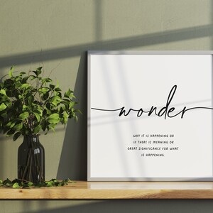 Minimalist Watch Wait and Wonder Set of Three, Psychology Poster ...