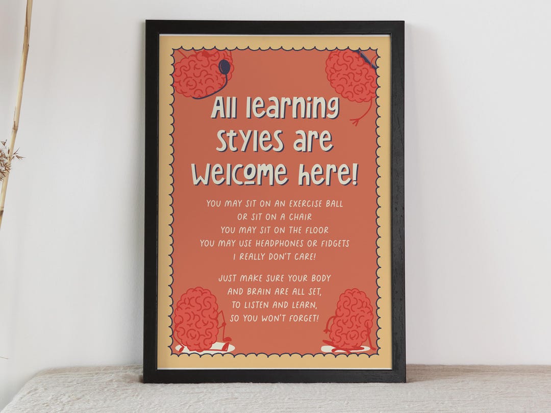 Classroom Rules Poster, All Learning Styles Are Welcome Here ...