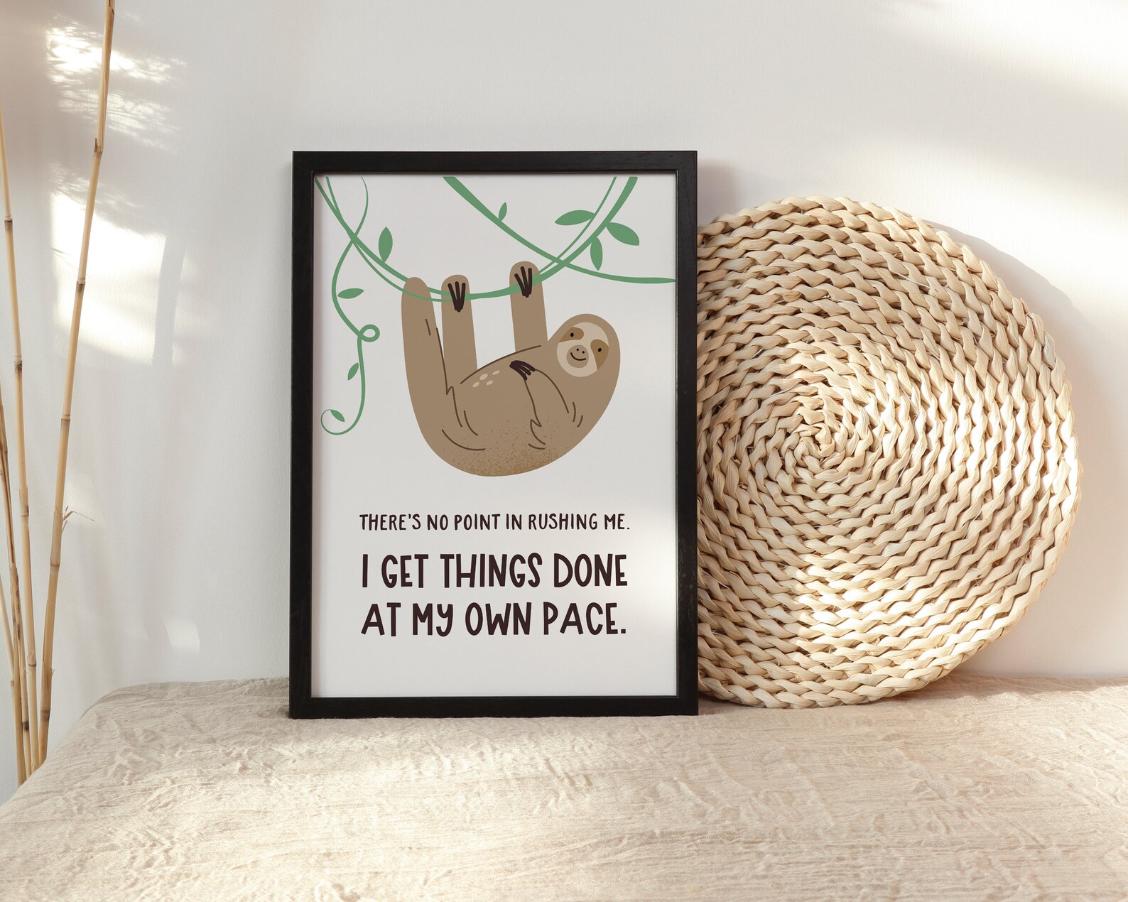 Cute Sloth Printable Poster, Ready to Download, I Get Things Done at My ...