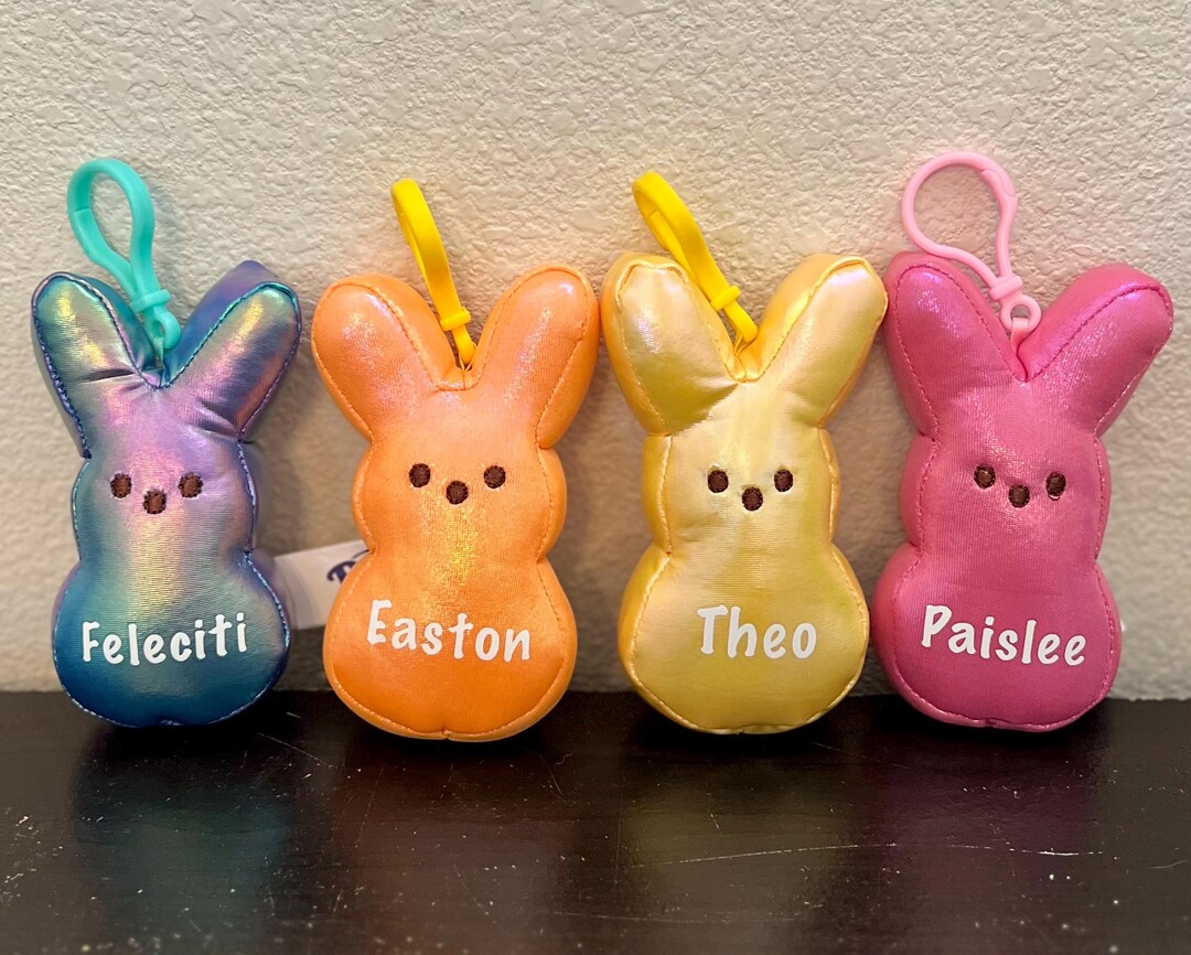 Personalized Peep Easter Basket Keychain Backpack Tag 4” - Etsy