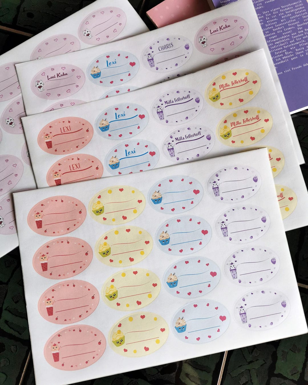 Labels With Cute Kawaii Food Motifs for Self-labeling - Etsy