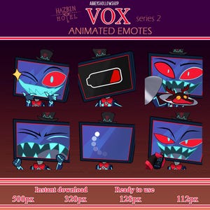 Vox ANIMATED Emote Pack: Hazbin Hotel Series 2, Twitch, Discord ...