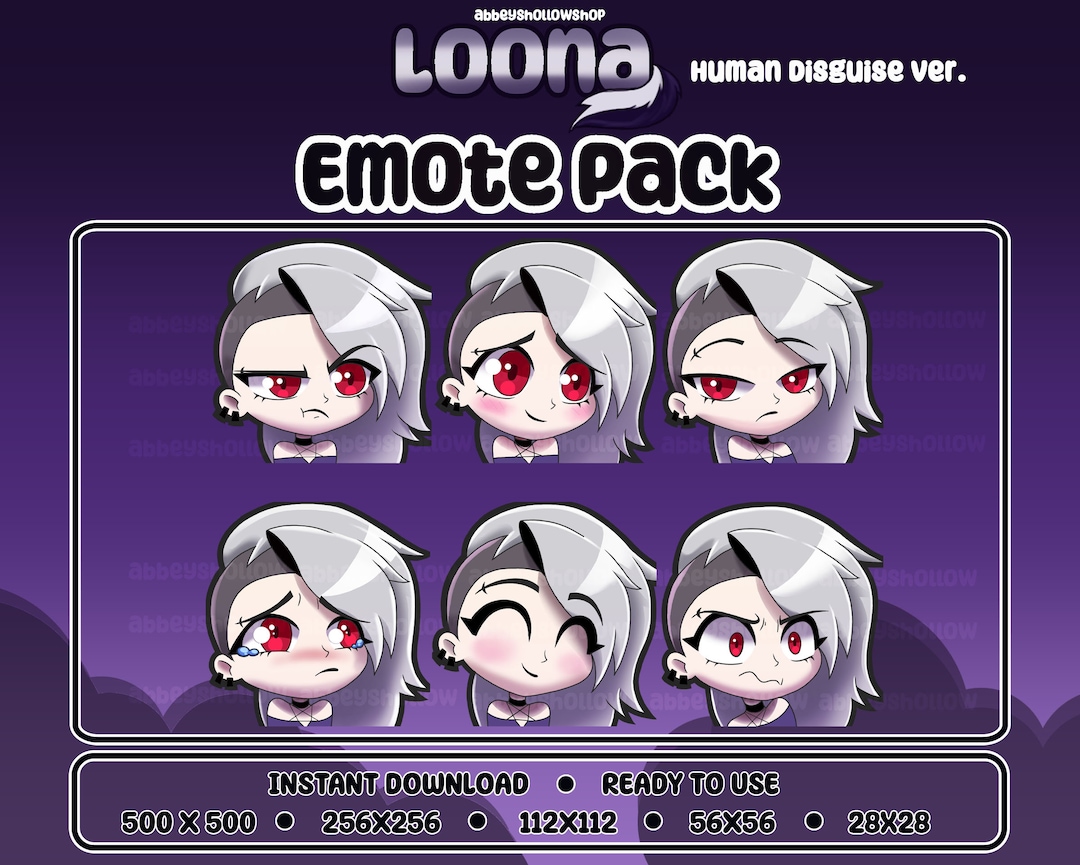 Helluva Boss | Loona (human Disguise) Premade Emote Pack (6) | Twitch ...