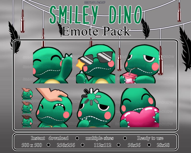 Sylus Smiley Dino Love and Deepspace Static Emote Pack: Twitch, Discord ...