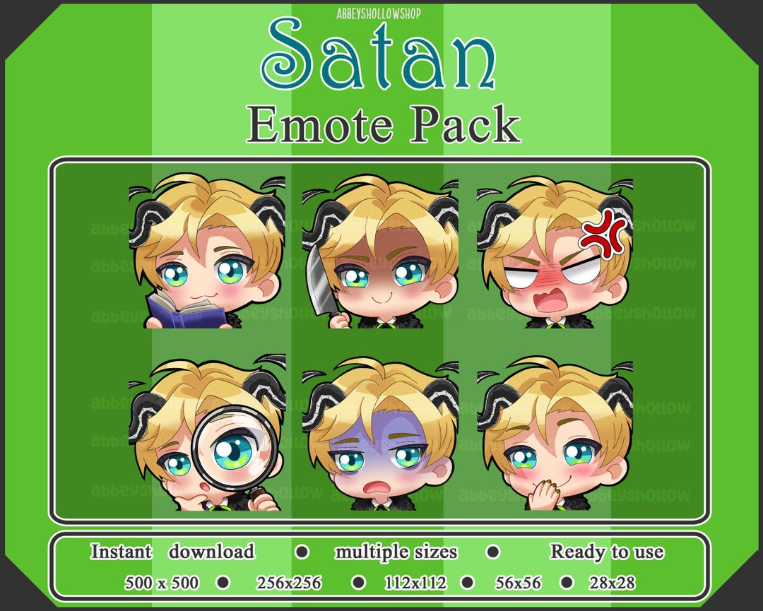 Satan Obey Me! Static Emote Pack: Twitch/discord, Stream Asset - Etsy