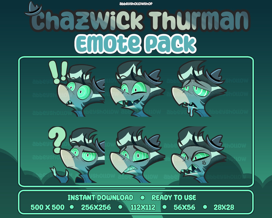 Helluva Boss | Chazwick Thurman Premade Emote Pack (6) | Twitch Emotes ...