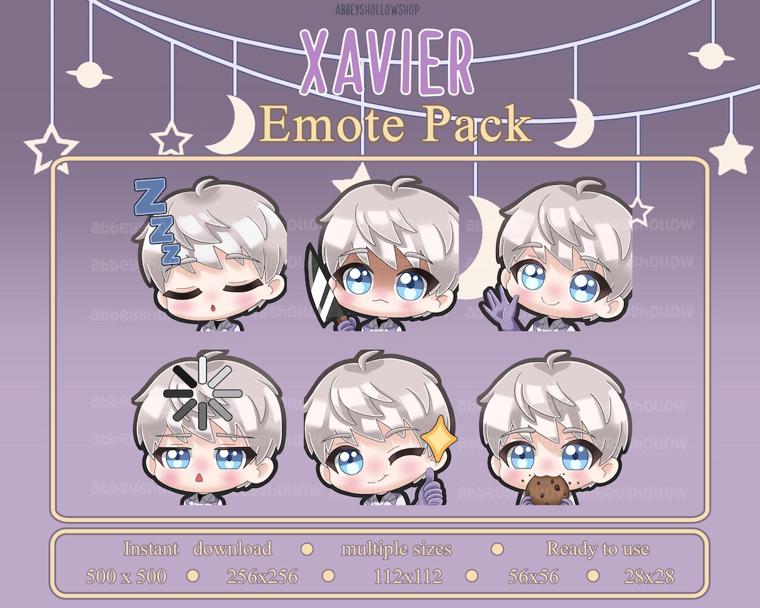 Xavier | Love and Deepspace | Premade Emote Pack (6) | Twitch Emotes ...