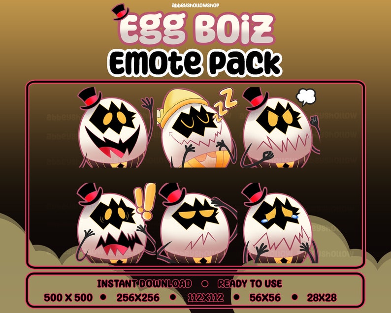 Hazbin Hotel | Egg Boiz Premade Emote Pack (6) | Twitch Emotes ...