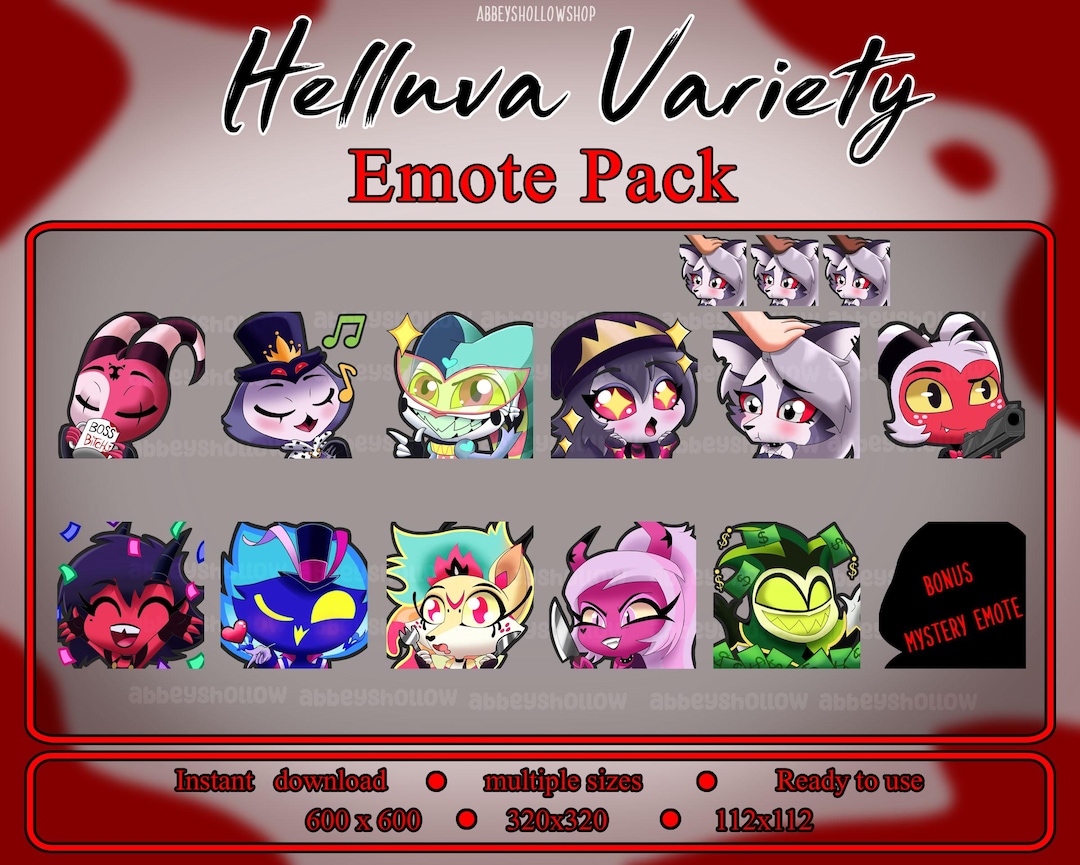 Helluva Variety | ALL NEW Helluva Boss Emotes/emojis (12) | Twitch ...