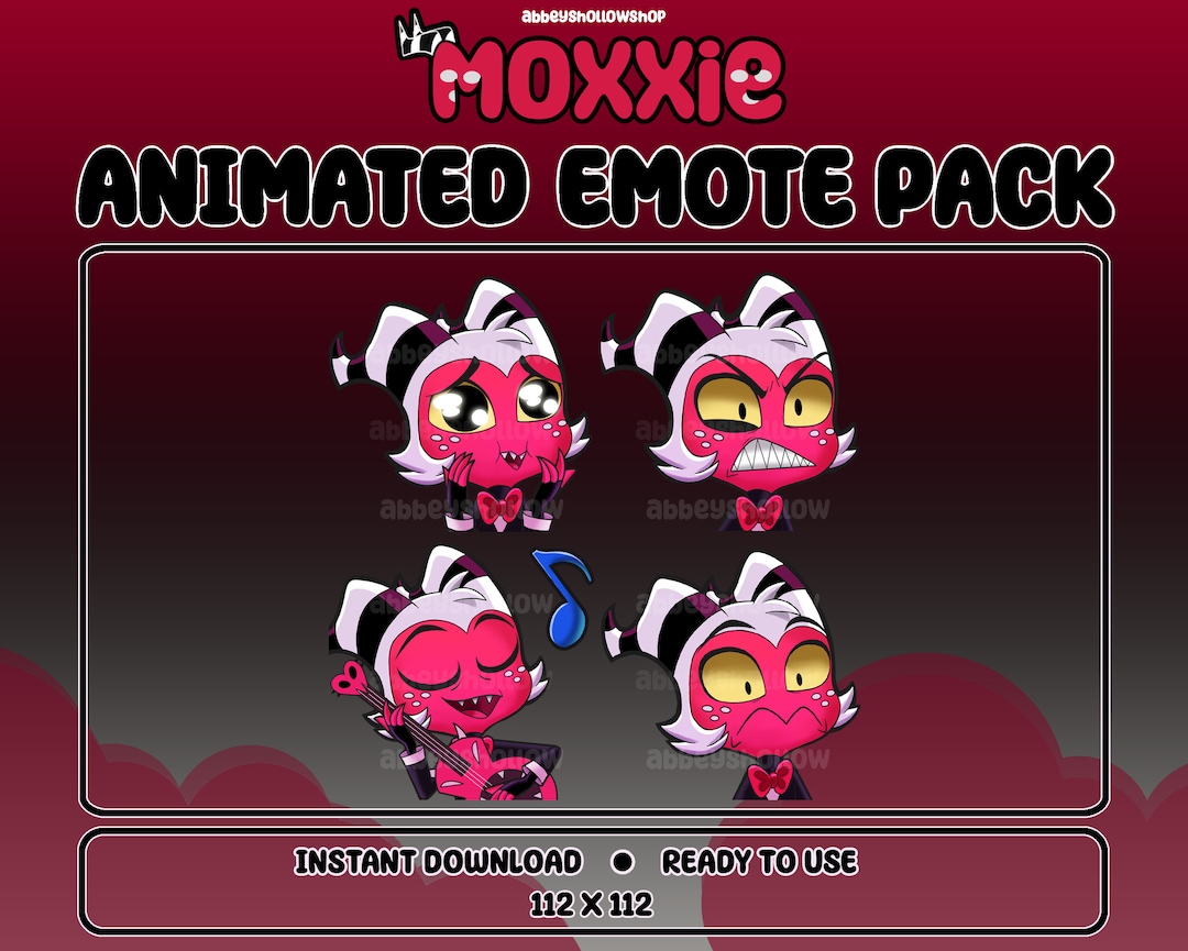 Animated Helluva Boss | Moxxie Premade Emote Pack (4) | Twitch Emotes ...