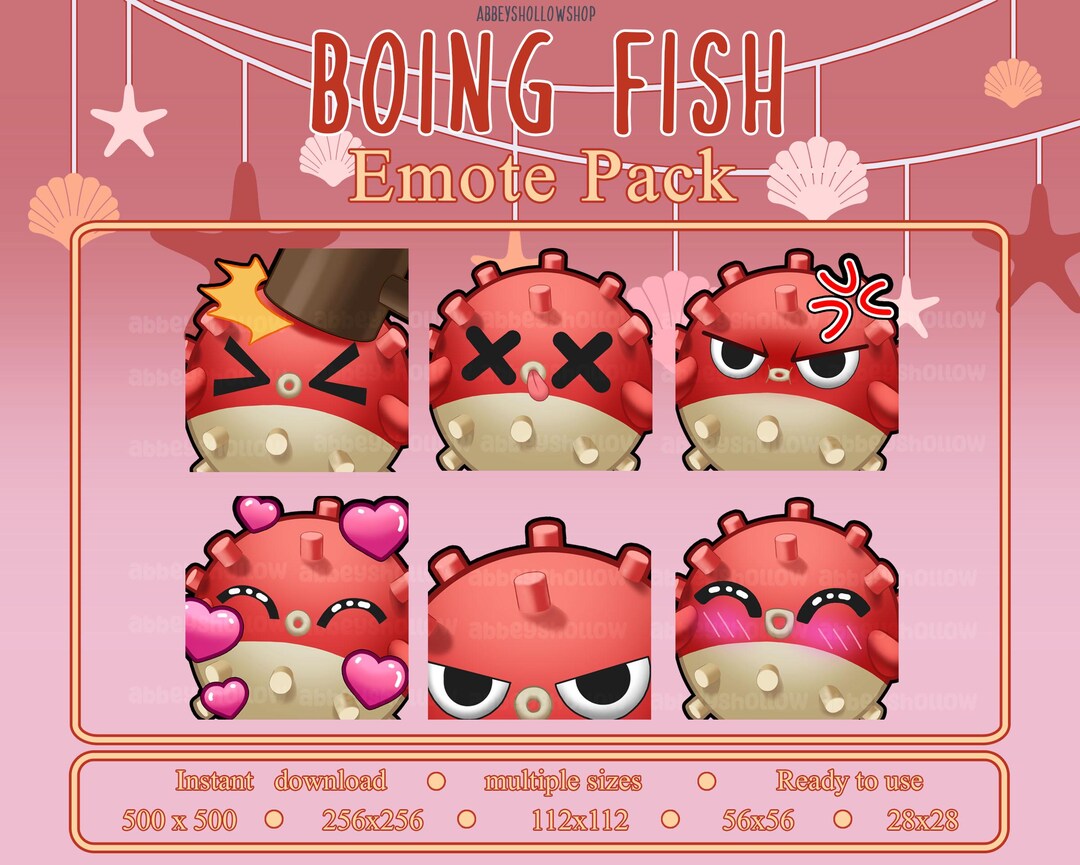 Rafayel's Boing Fish Love and Deepspace Static Emote Pack: Twitch ...