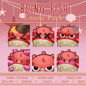 Rafayel's Boing Fish Love and Deepspace Static Emote Pack: Twitch ...