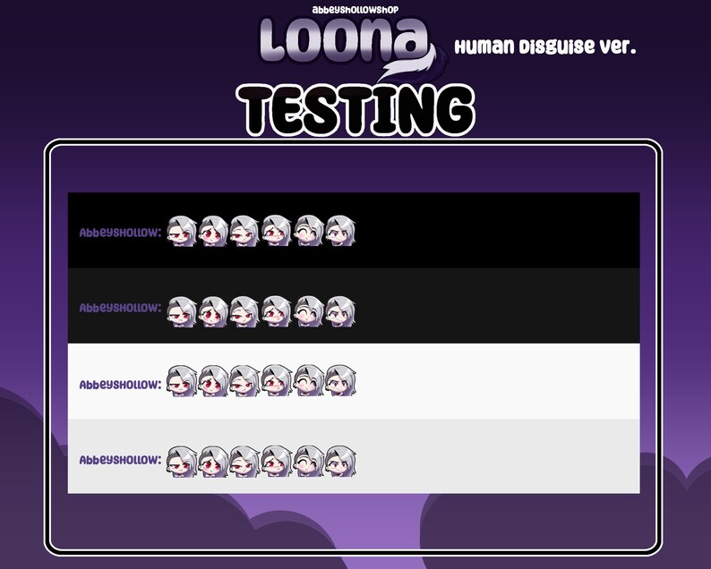 Helluva Boss Loona human Disguise Premade Emote Pack 6 Twitch Emotes ...