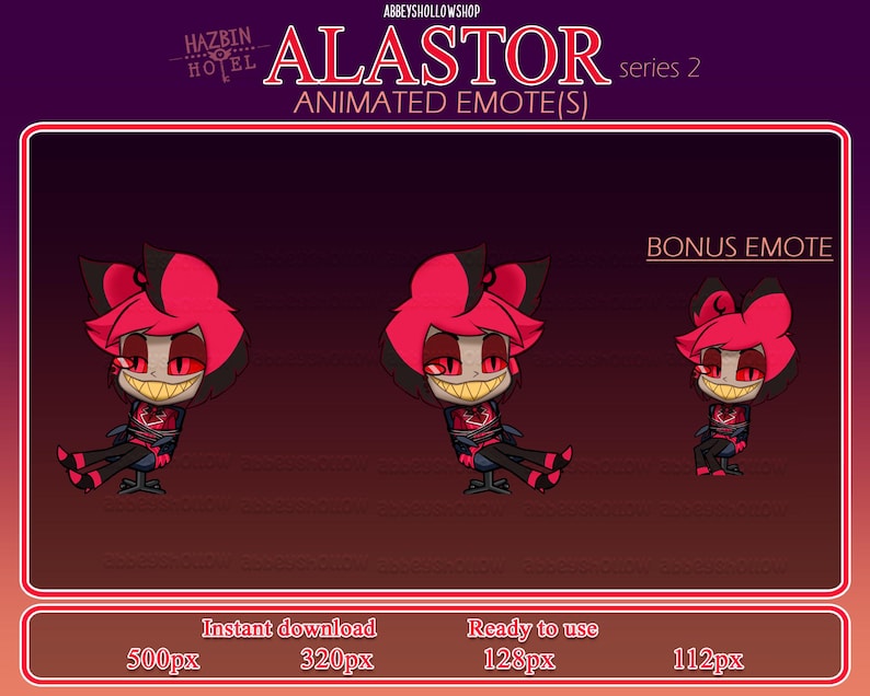 Alastor ANIMATED Emote(s): Hazbin Hotel Series 2, Twitch, Discord ...