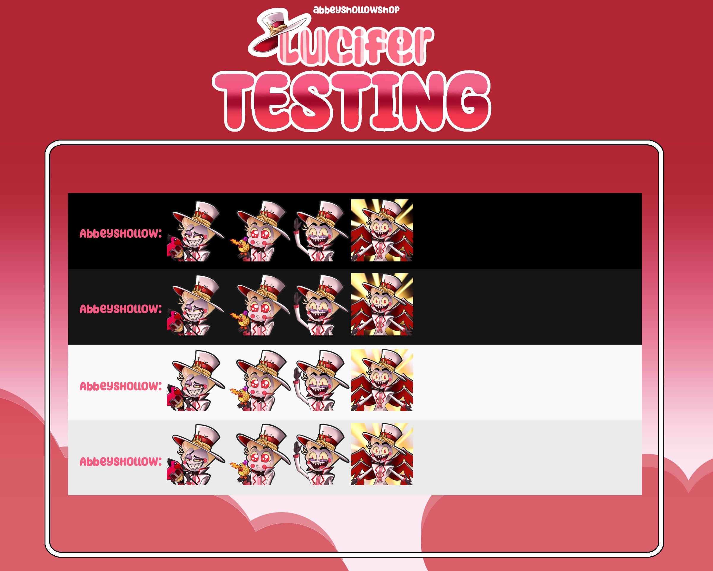 Animated Hazbin Hotel | Lucifer Premade Emote Pack (4) | Twitch Emotes ...