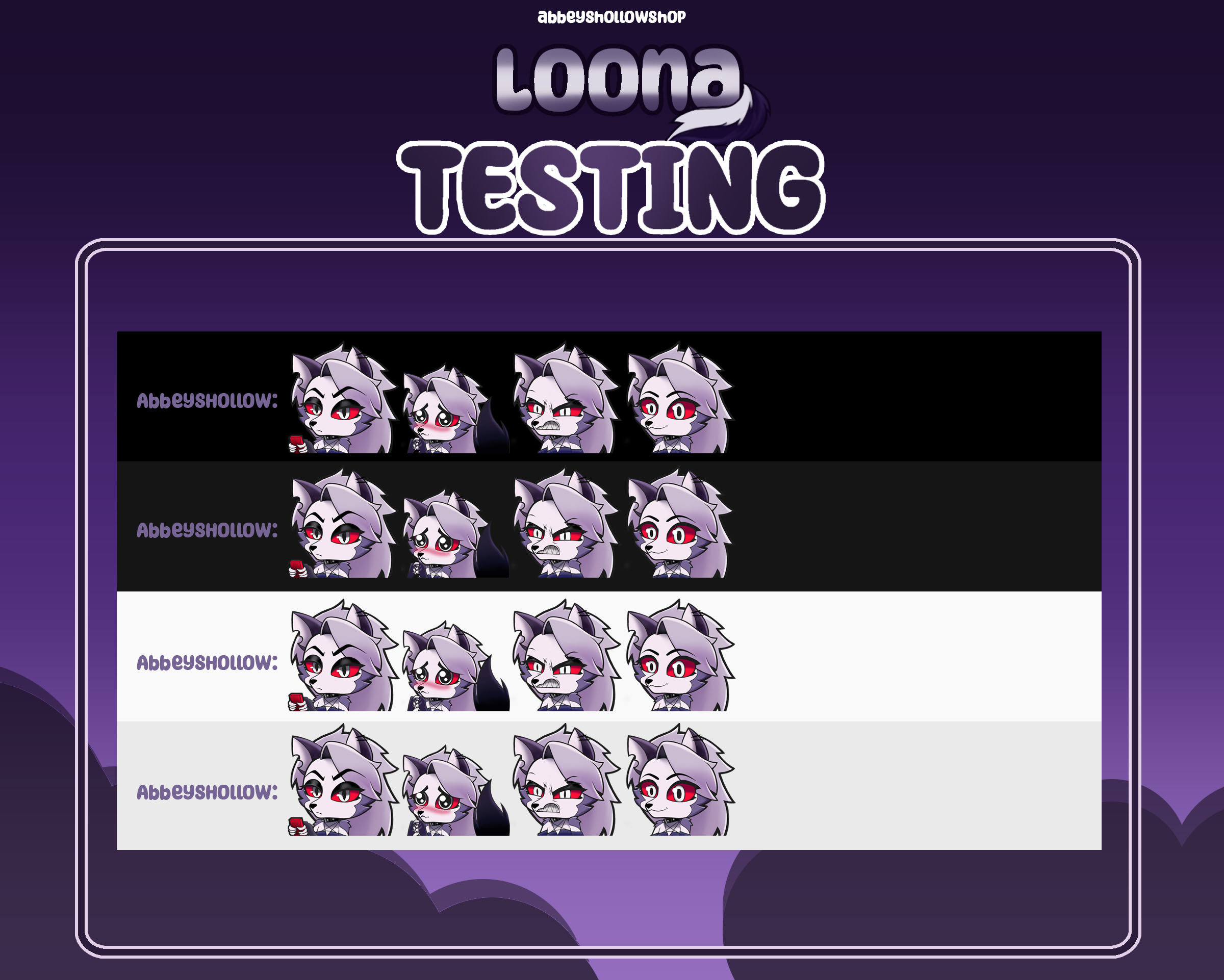 Animated Helluva Boss | Loona Premade Emote Pack (4) | Twitch Emotes ...