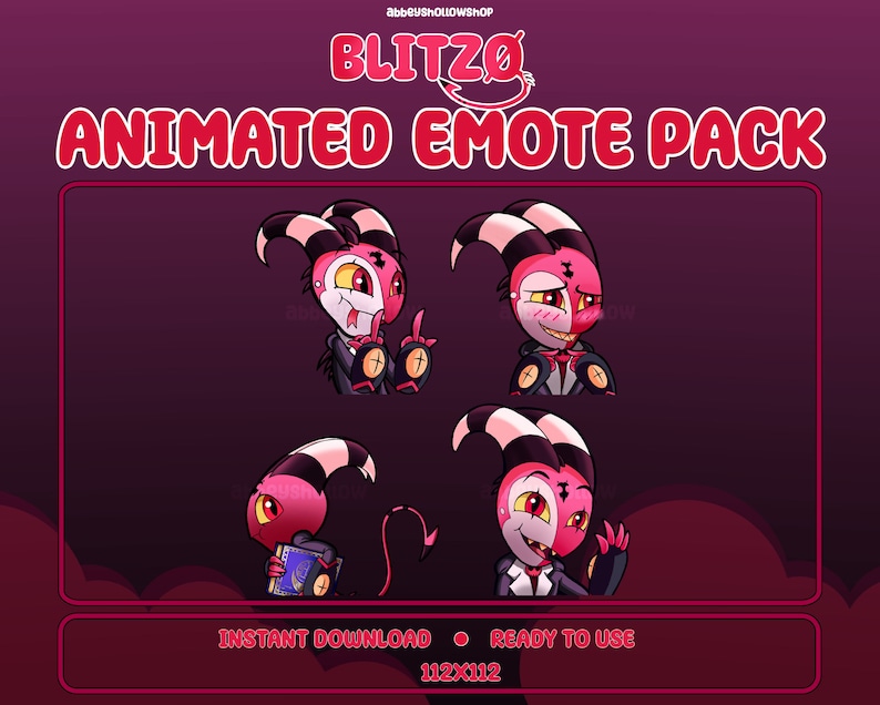 Animated Helluva Boss Blitz Premade Emote Pack 4 Twitch Emotes Discord ...
