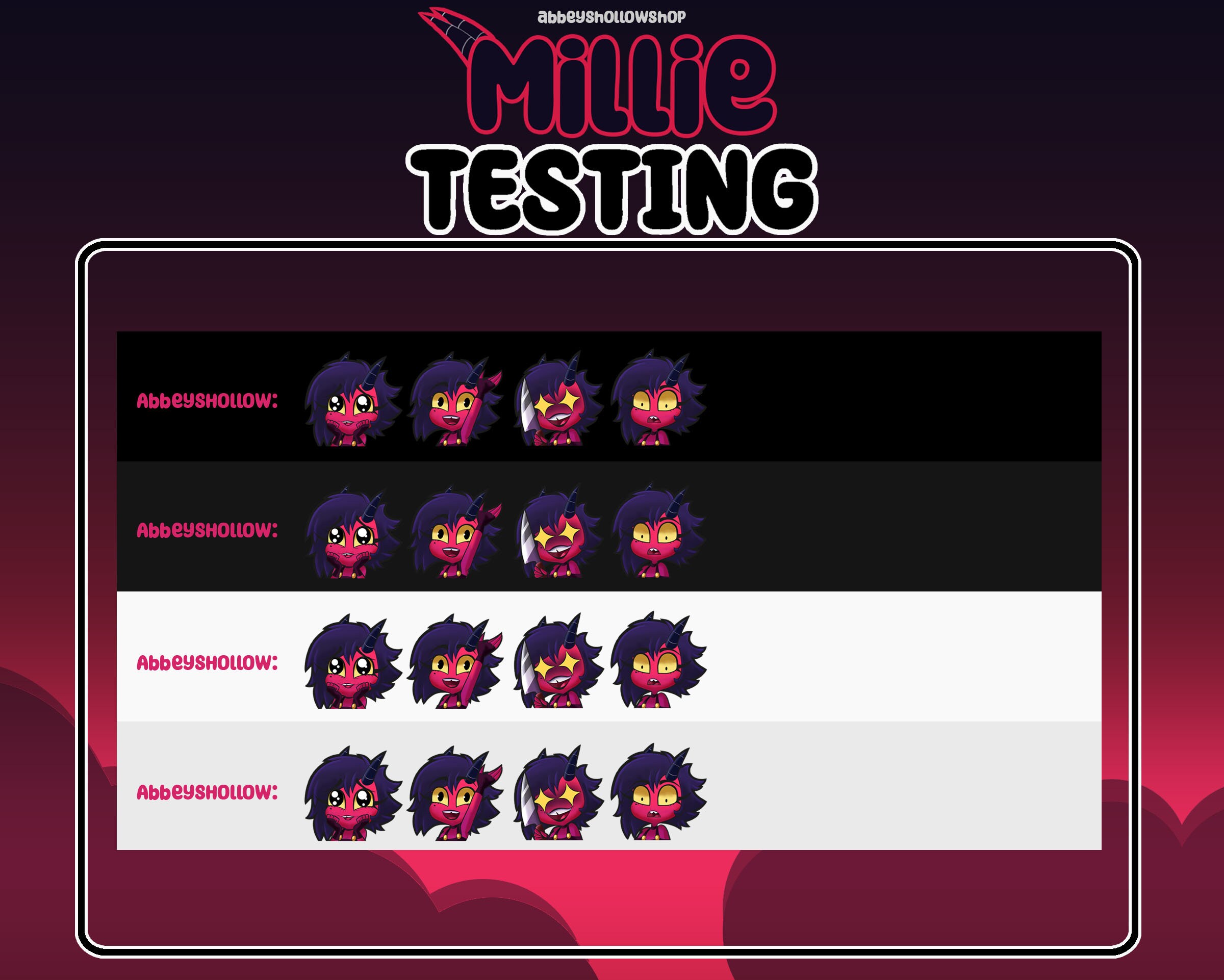 Animated Helluva Boss | Millie Premade Emote Pack (4) | Twitch Emotes ...