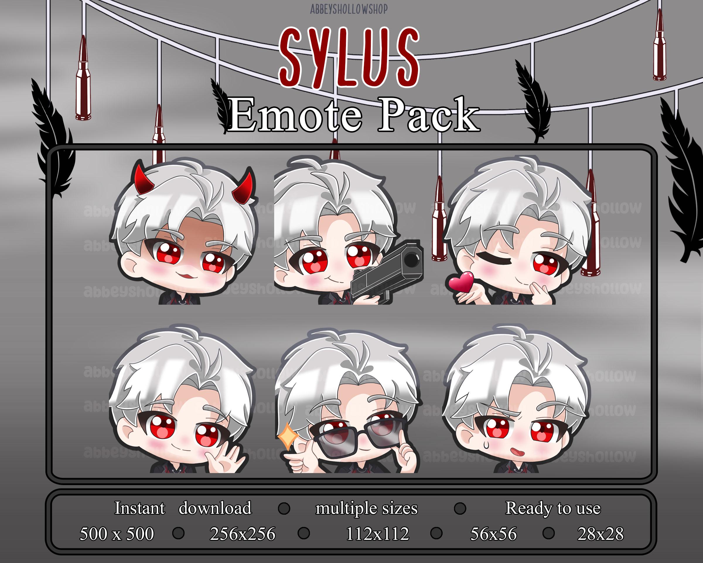 Sylus | Love and Deepspace | Premade Emote Pack (6) | Twitch Emotes ...
