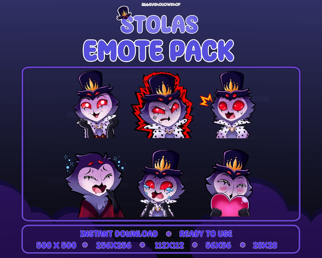 Helluva Boss | Stolas Premade Emote Pack (6) | Twitch Emotes | Discord ...