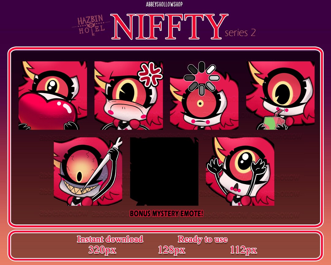 Niffty Static Emote Pack: Hazbin Hotel Series 2, Twitch/discord ...