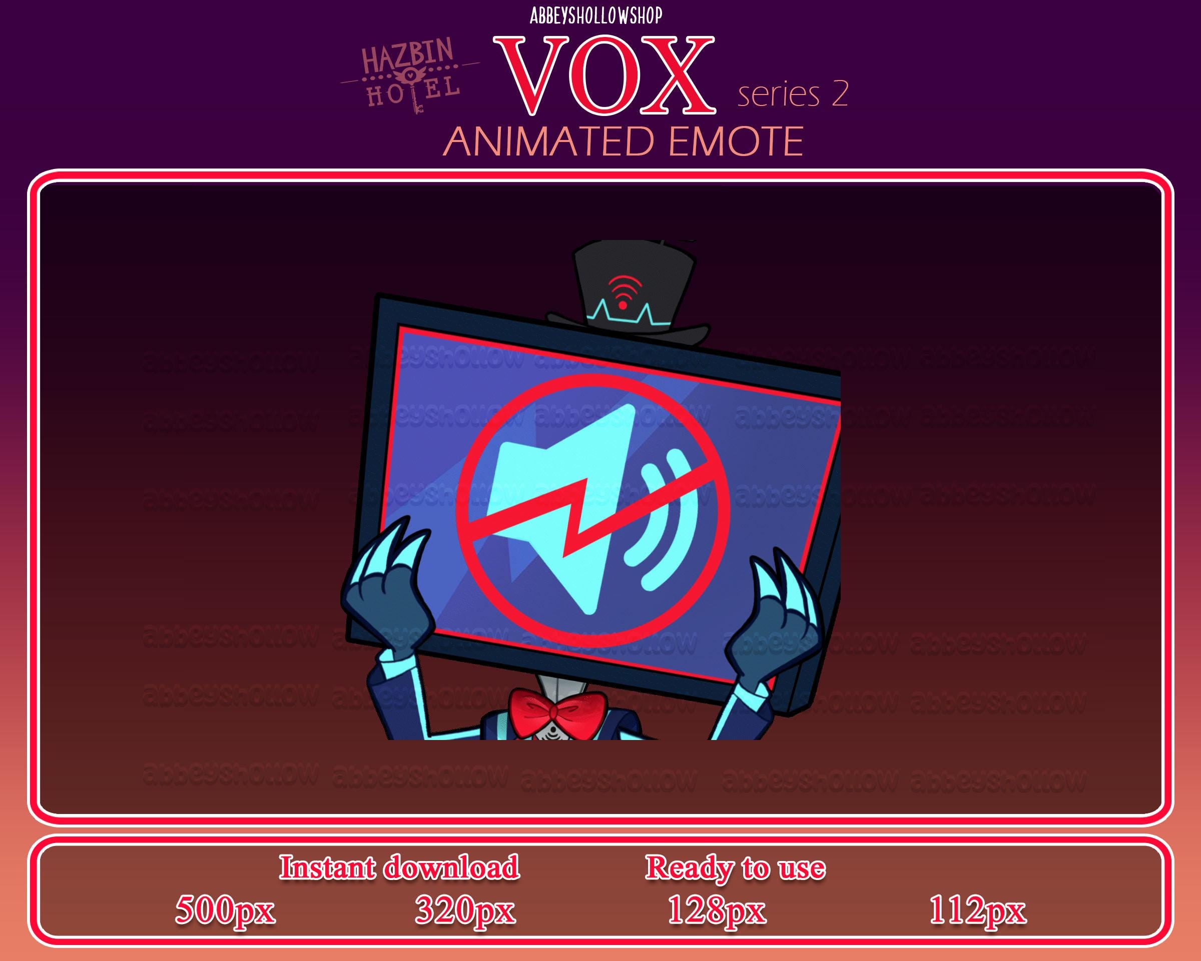 Vox ANIMATED Emote: Hazbin Hotel Series 2, Twitch, Discord, Streamer ...