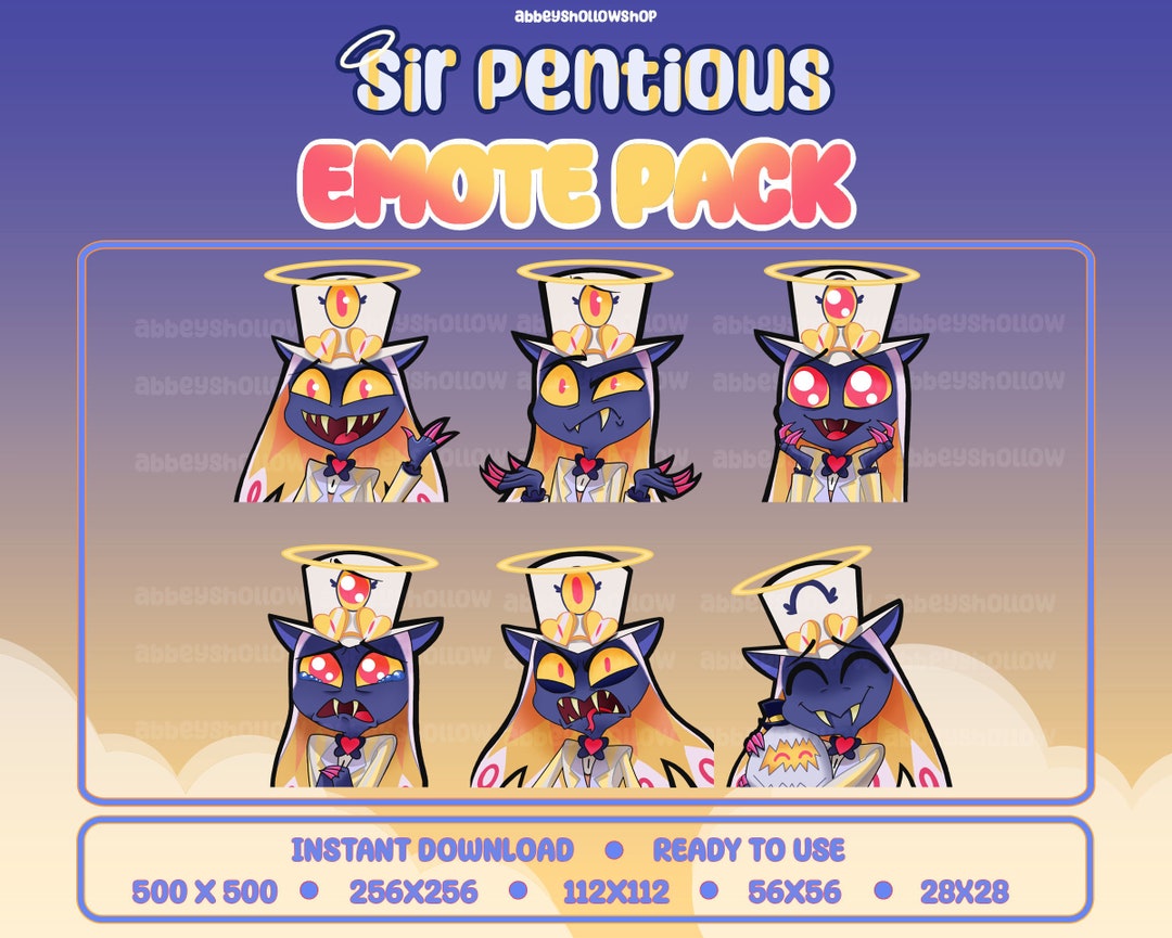 Hazbin Hotel | Heaven Pentious Premade Emote Pack (6) | Twitch Emotes ...