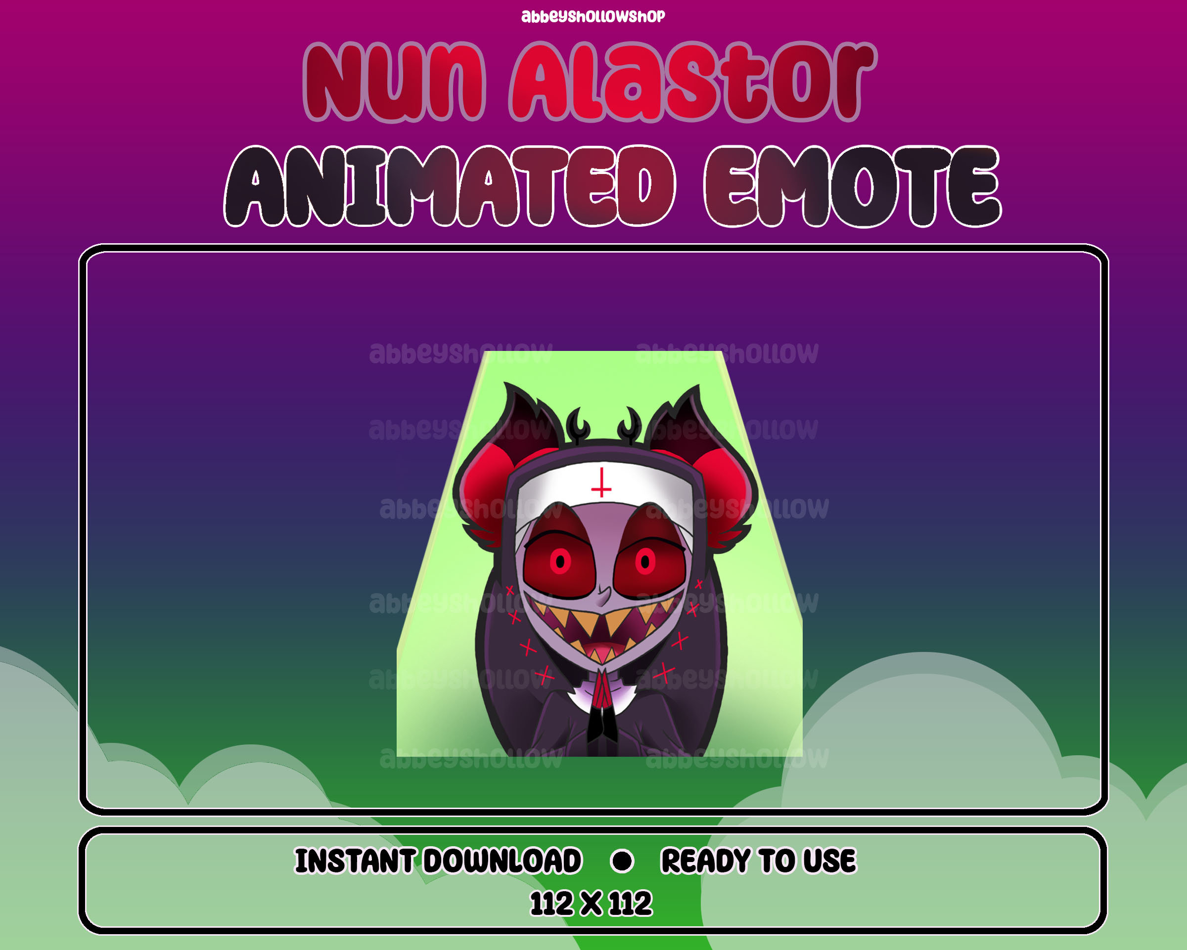 Animated Hazbin Hotel | Nun Alastor Emote (1) - Static Emote Included ...