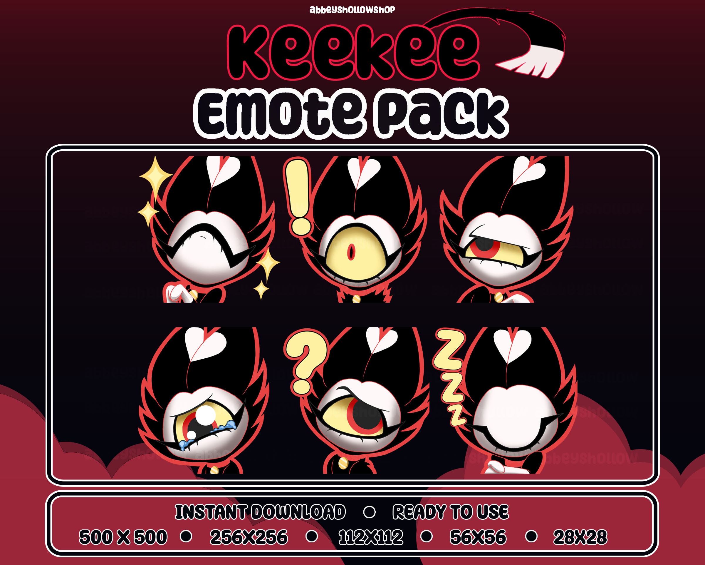 Hazbin Hotel | Keekee Premade Emote Pack (6) | Twitch Emotes | Discord ...