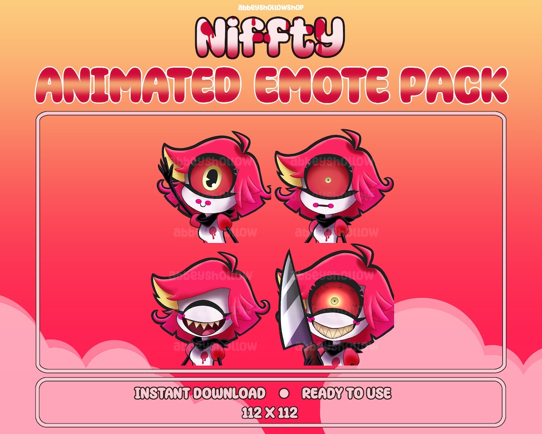 Animated Hazbin Hotel | Niffty Premade Emote Pack (4) | Twitch Emotes ...
