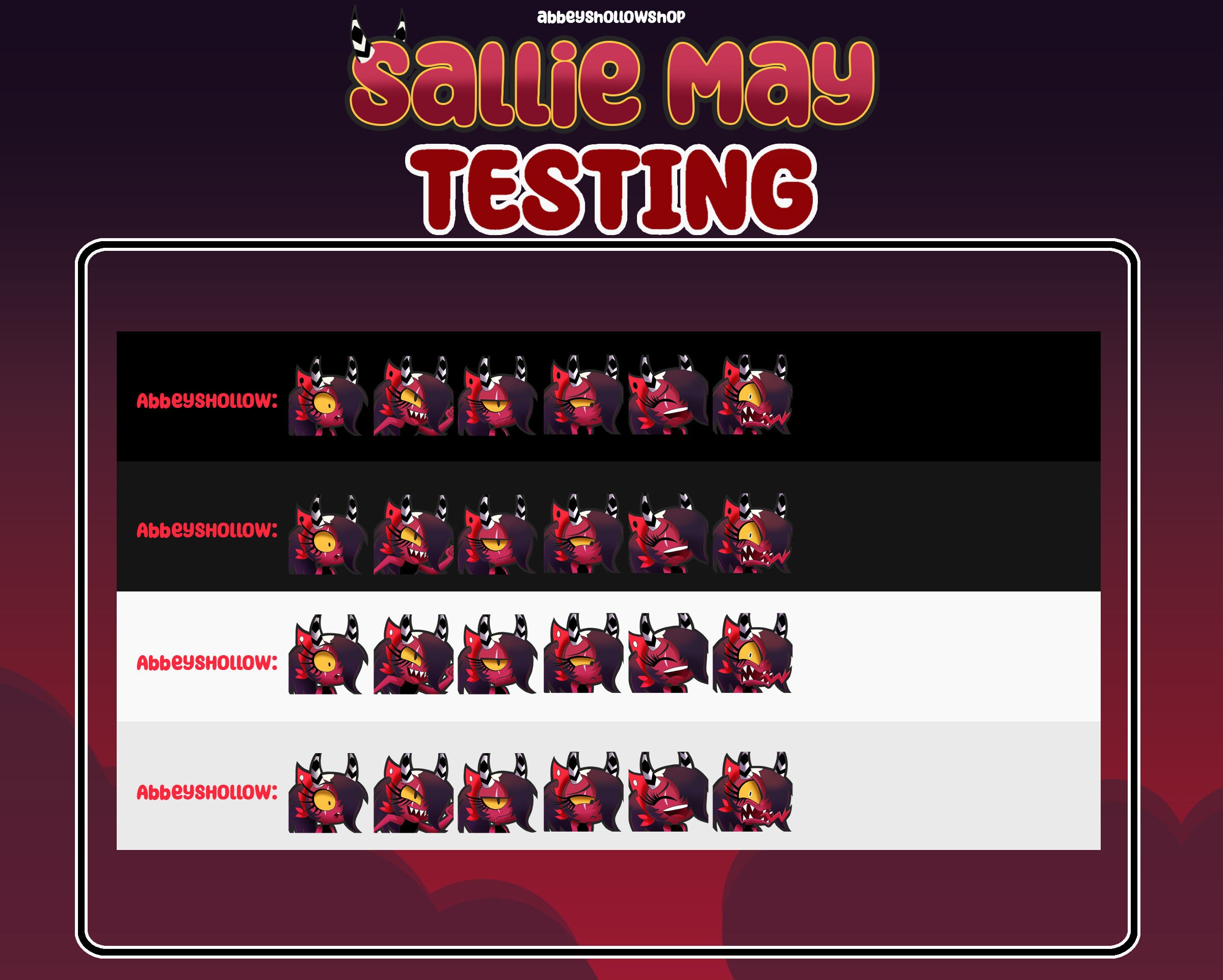 Helluva Boss Sallie May Premade Emote Pack 6 Twitch Emotes Discord ...