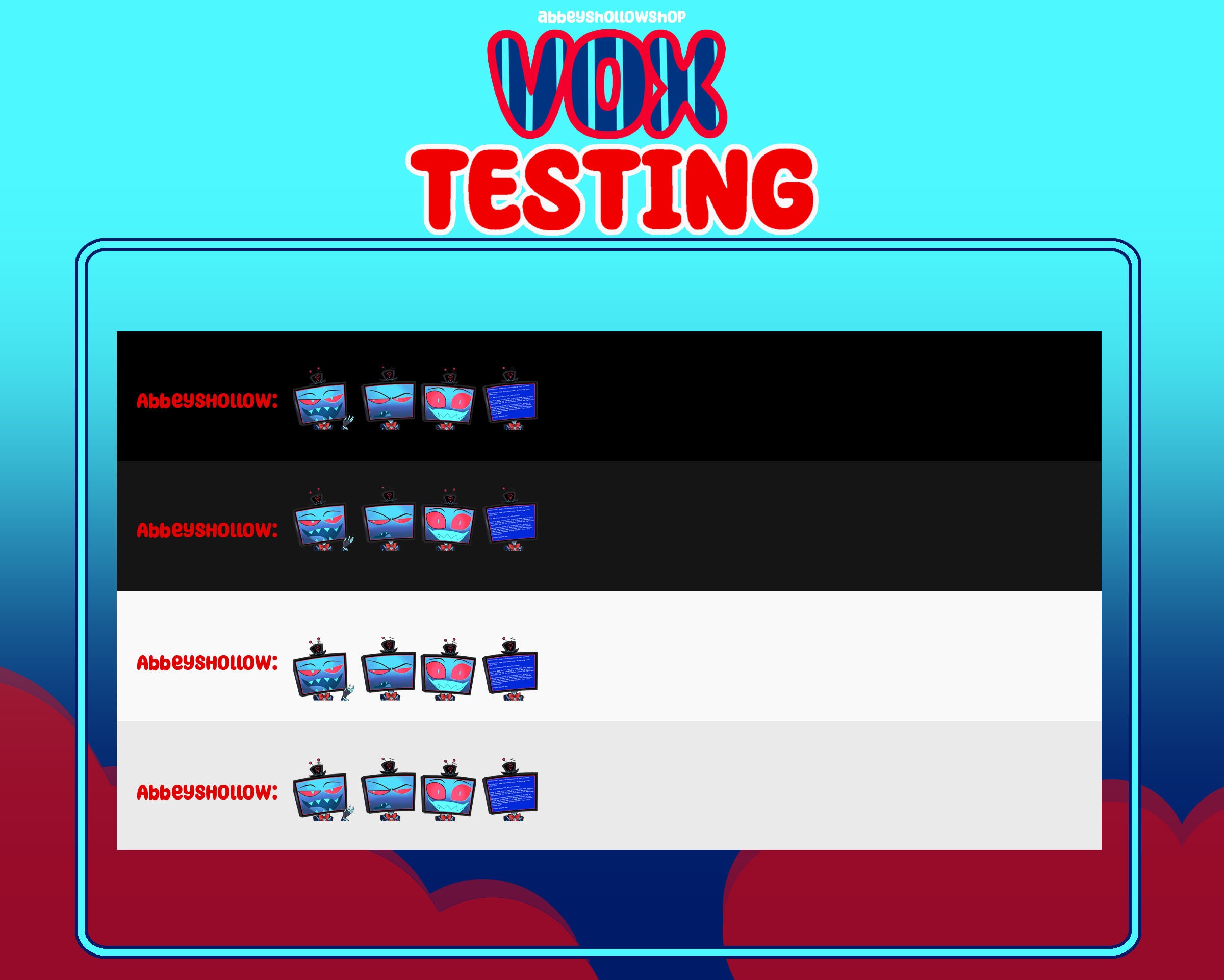 Animated Hazbin Hotel | Vox Premade Emote Pack (4) | Twitch Emotes ...