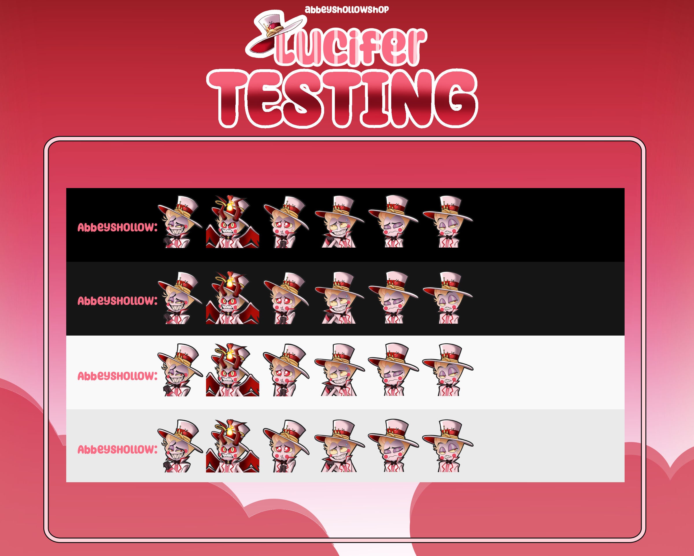 Hazbin Hotel | Lucifer Premade Emote Pack (6) | Twitch Emotes | Discord ...