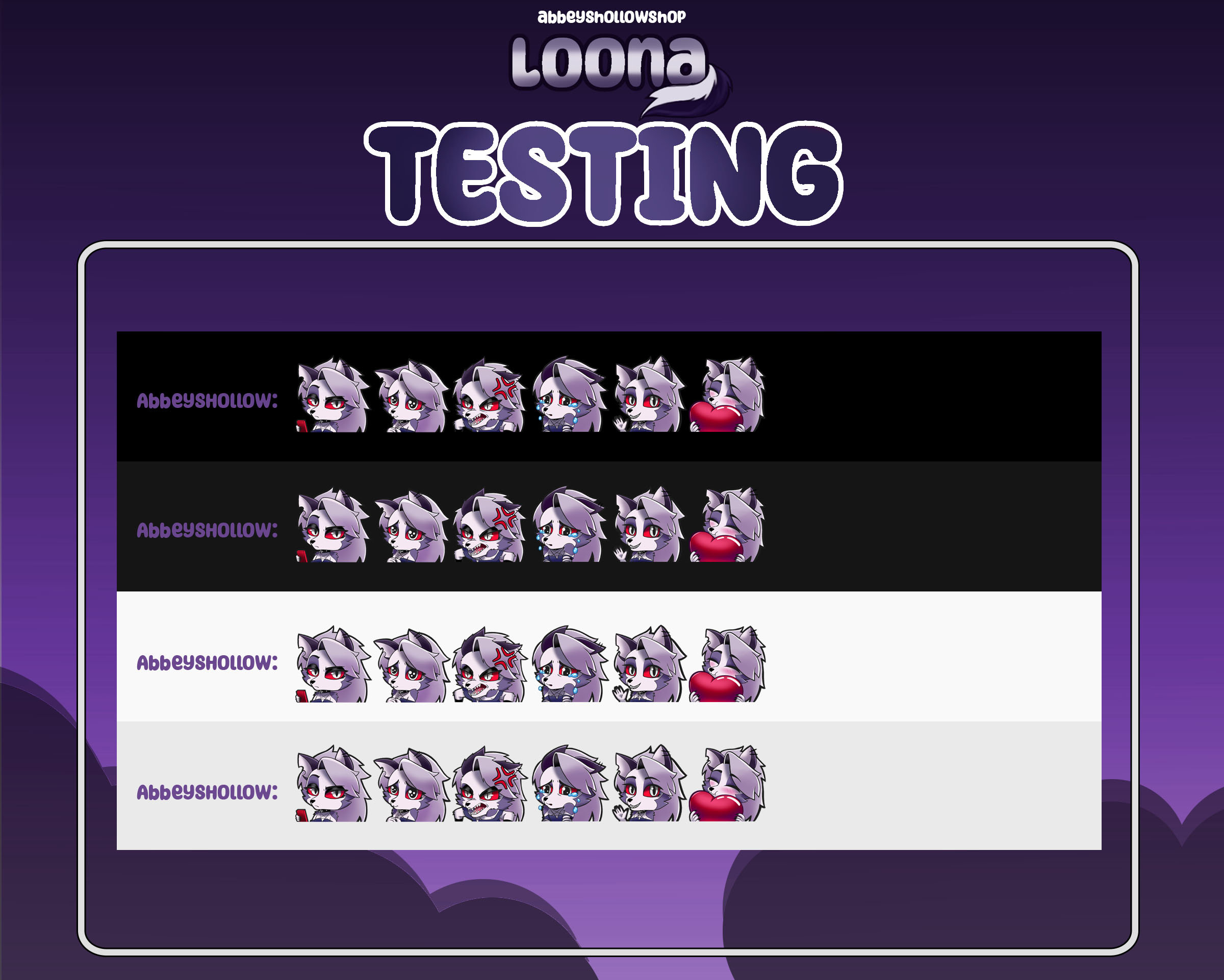 Helluva Boss | Loona Premade Emote Pack (6) | Twitch Emotes | Discord ...