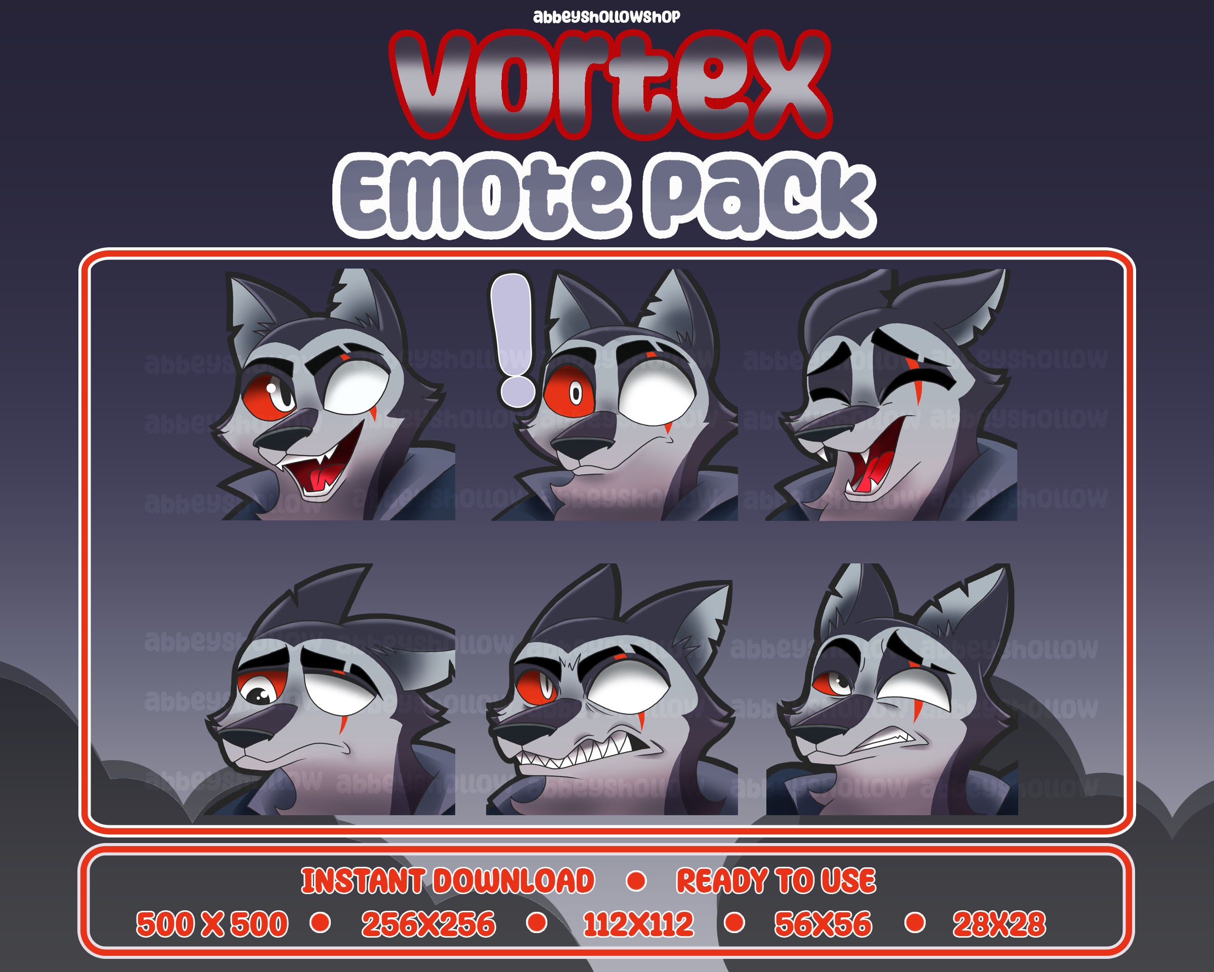 Helluva Boss Vortex Premade Emote Pack 6 Twitch Emotes Discord Emotes ...