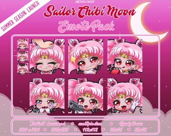 Artemis Summer Season Launch Sailor Moon Premade Emote Pack 6 Twitch ...