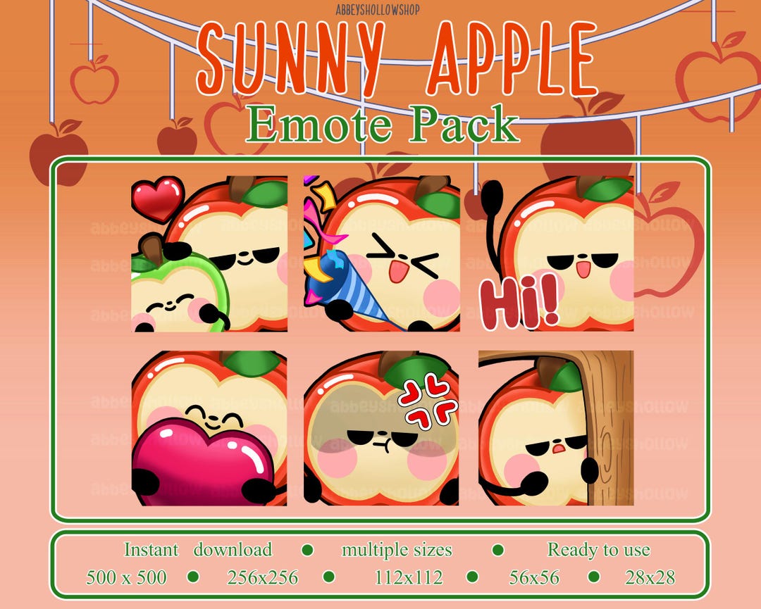 Caleb's Sunny Apple Emote Pack: Love and Deepspace Twitch/discord/etc ...