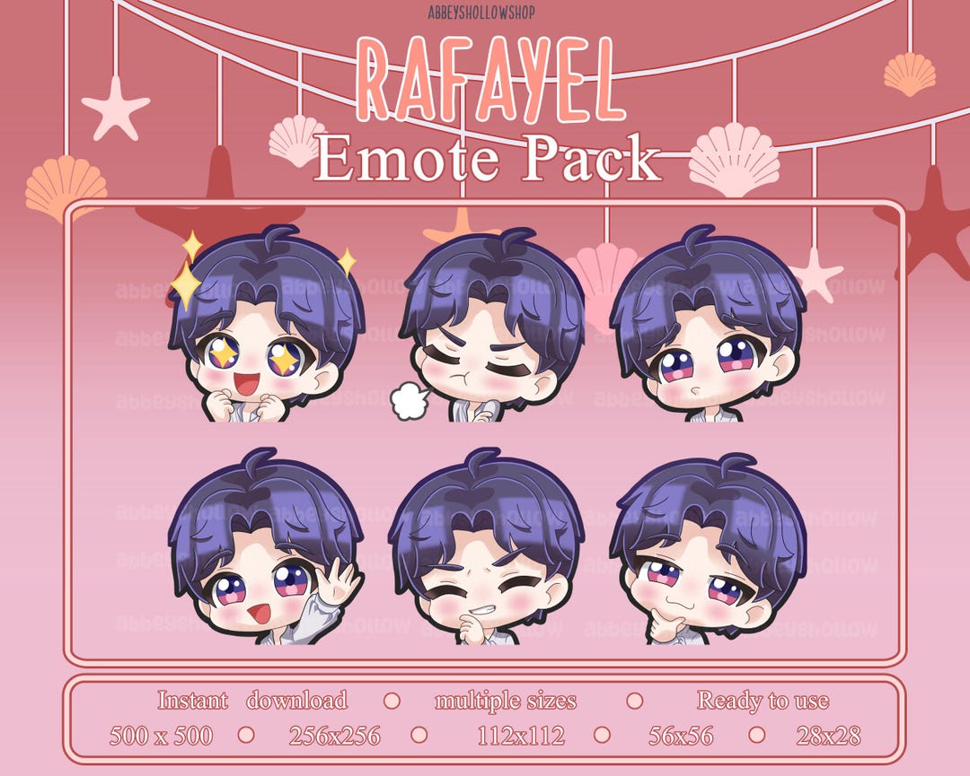 Rafayel | Love and Deepspace | Premade Emote Pack (6) | Twitch Emotes ...