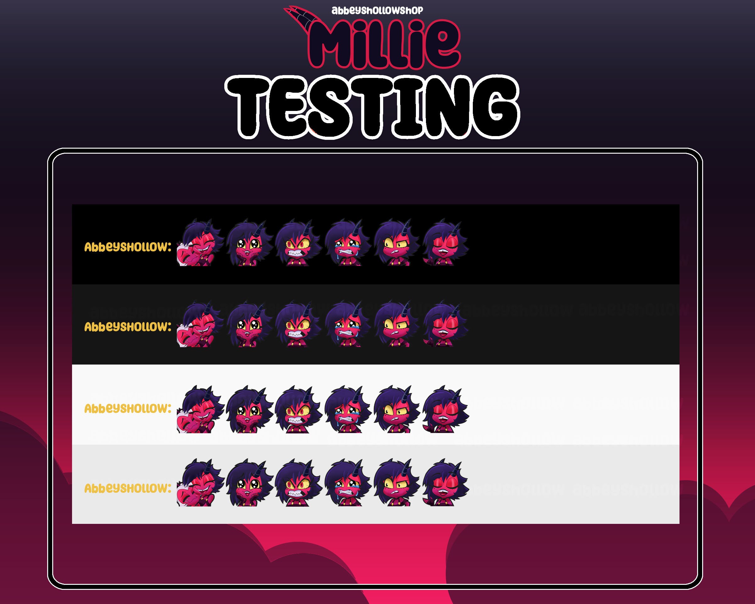 Helluva Boss | Millie Premade Emote Pack (6) | Twitch Emotes | Discord ...