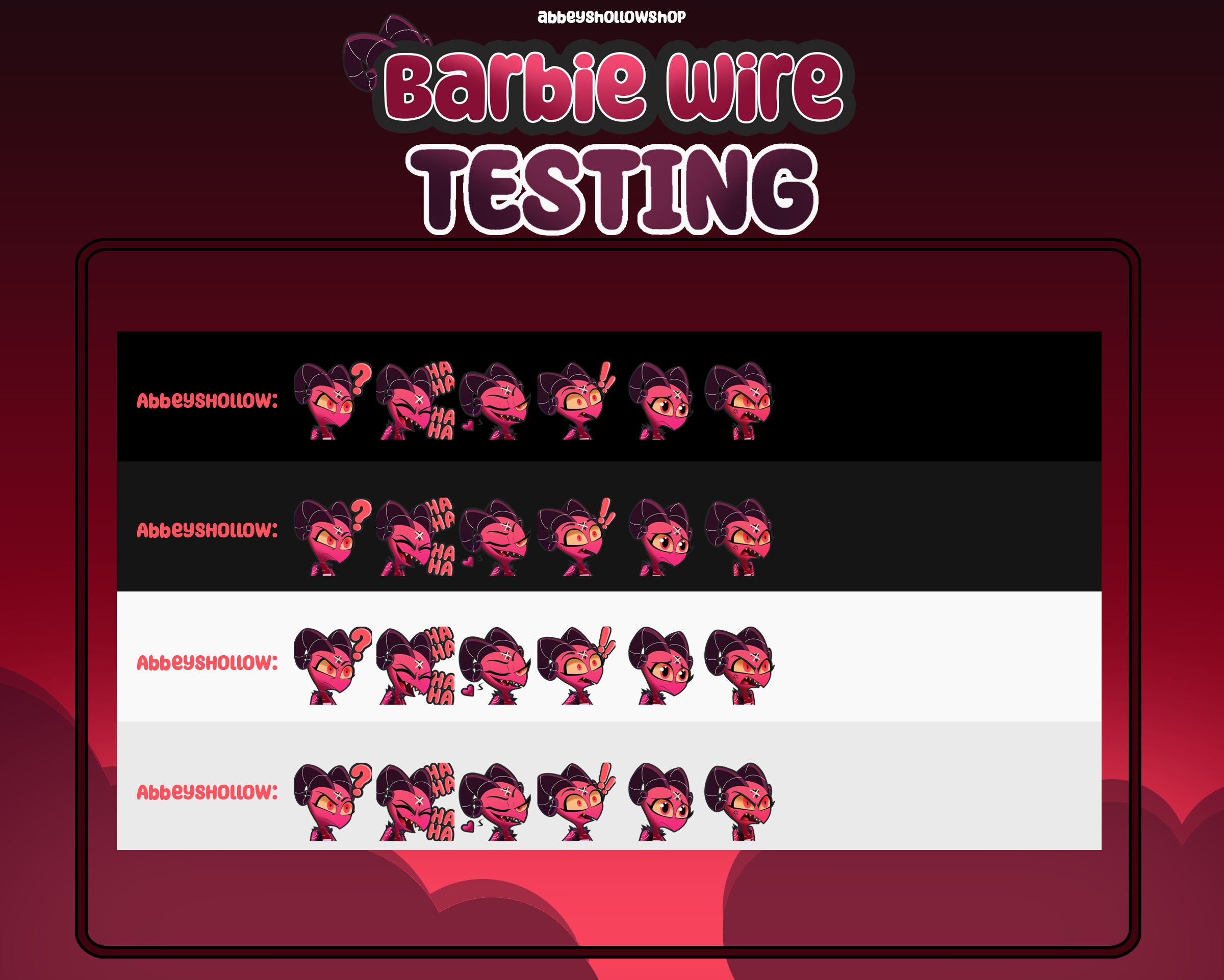 Helluva Boss | Barbie Wire Premade Emote Pack (6) | Twitch Emotes ...