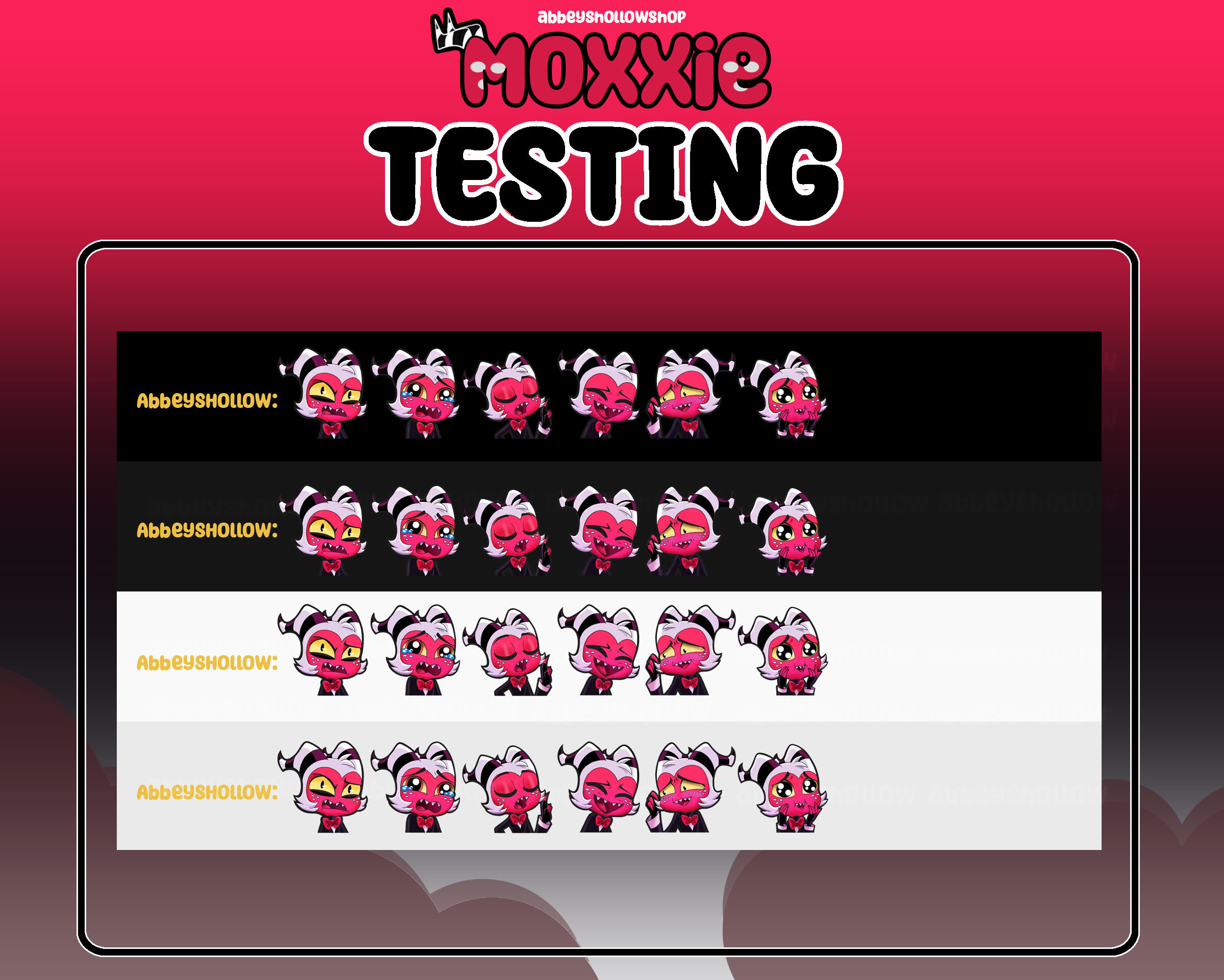 Helluva Boss Moxxie Premade Emote Pack 6 Twitch Emotes Discord Emotes ...