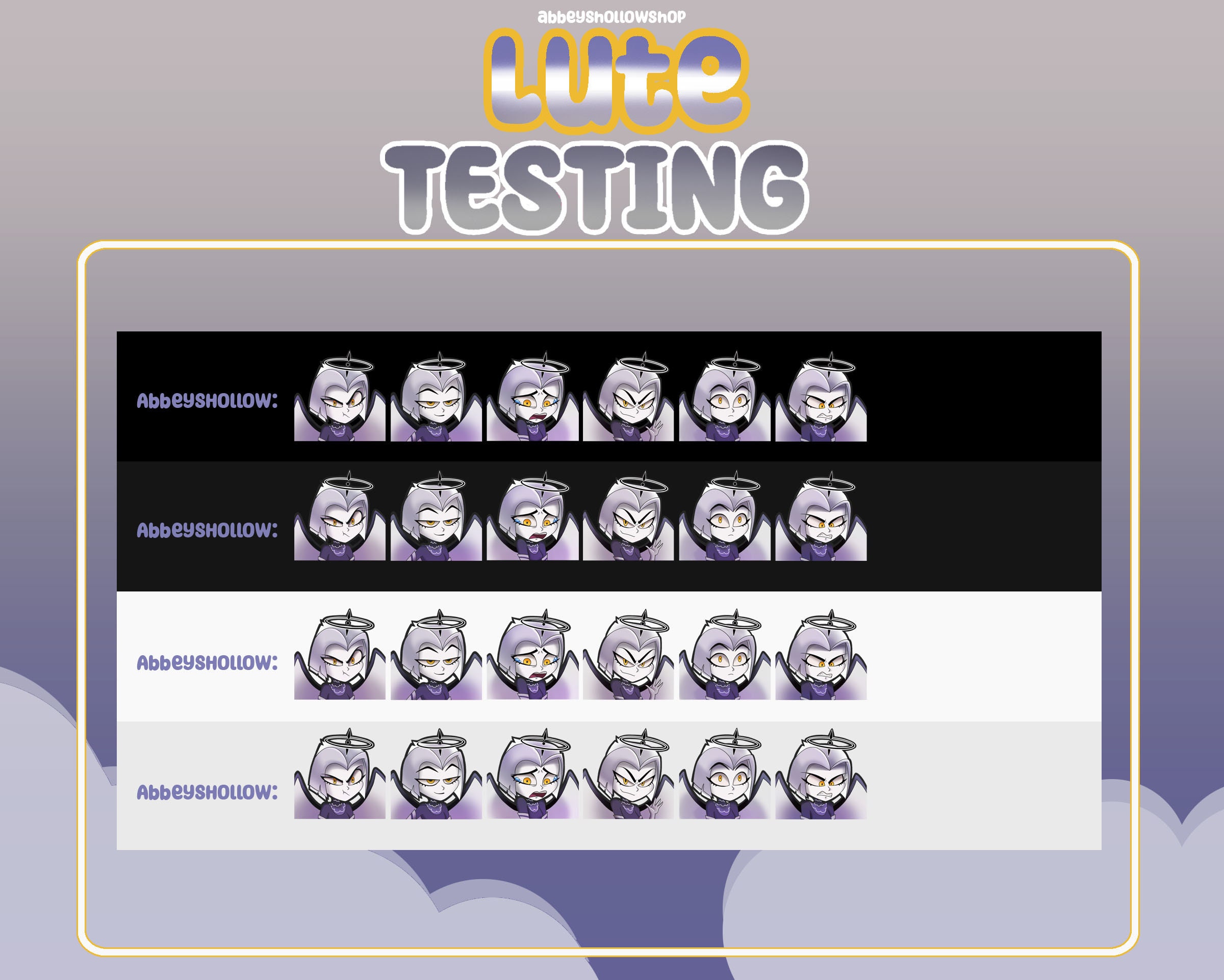 Hazbin Hotel | Lute -no Mask- Premade Emote Pack (6) | Twitch Emotes ...