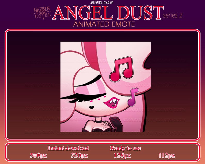 Angel Dust (drag) ANIMATED Emote: Hazbin Hotel Series 2, Twitch ...