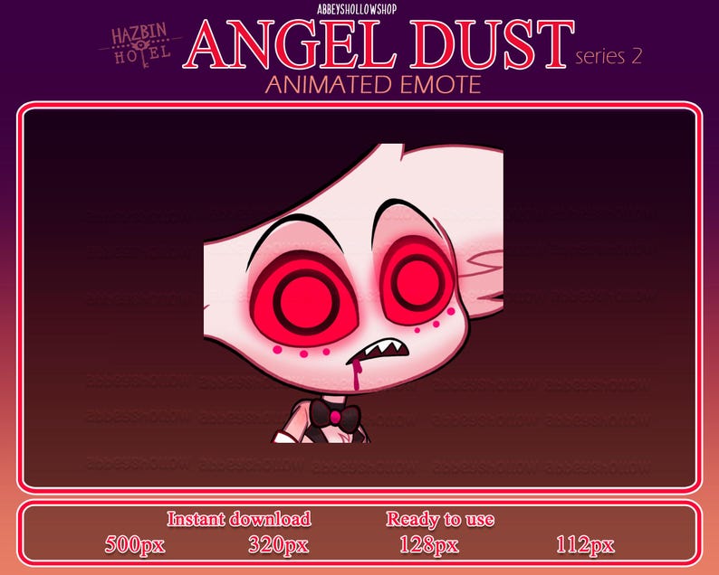 Angel Dust ANIMATED Emote: Hazbin Hotel Series 2, Twitch, Discord ...