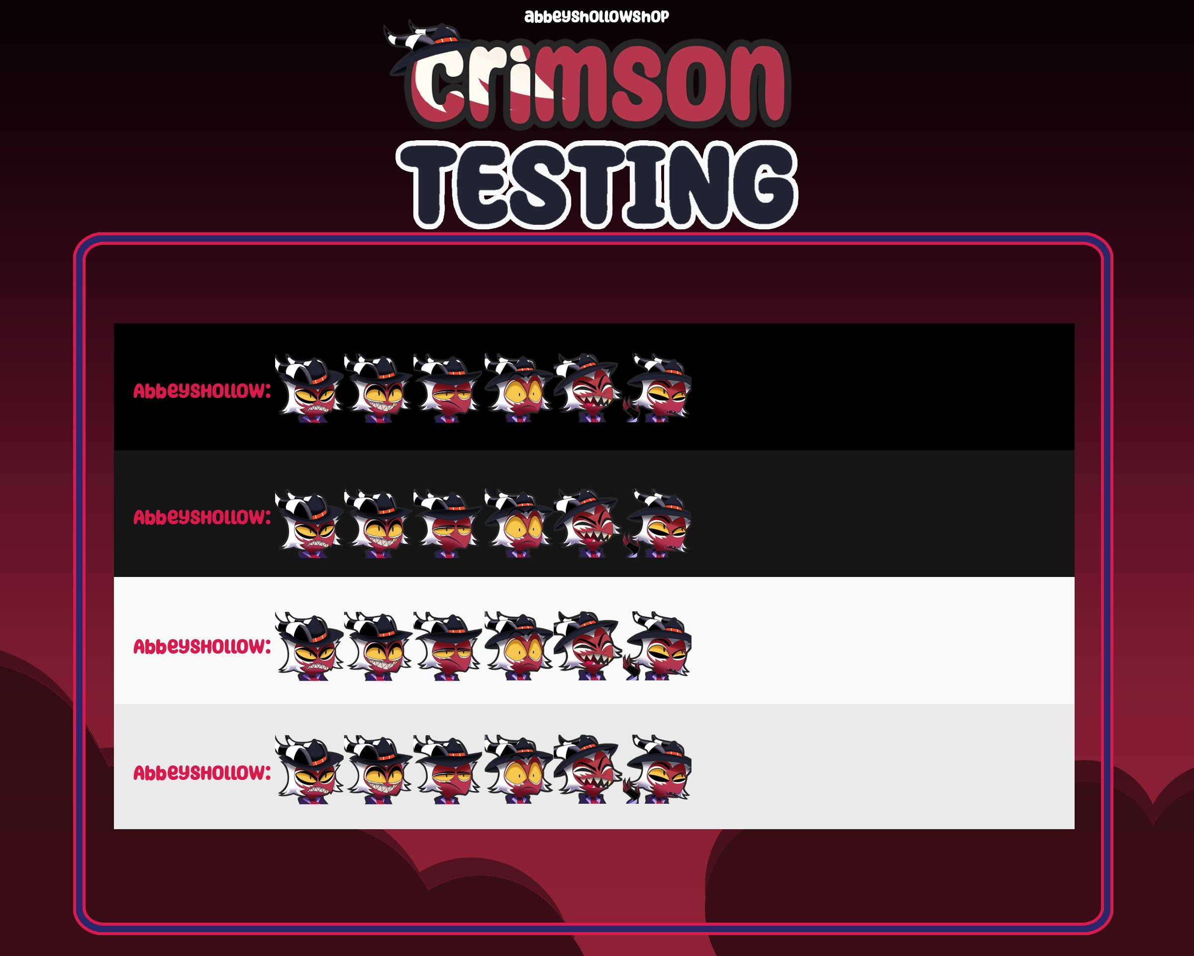Helluva Boss | Crimson Premade Emote Pack (6) | Twitch Emotes | Discord ...