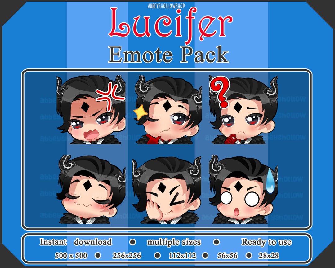 Lucifer Obey Me! Static Emote Pack: Twitch/discord, Stream Asset - Etsy