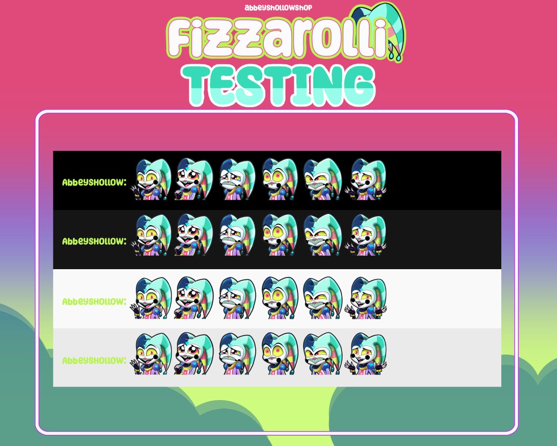 Helluva Boss Fizzarolli Premade Emote Pack 6 Twitch Emotes Discord ...