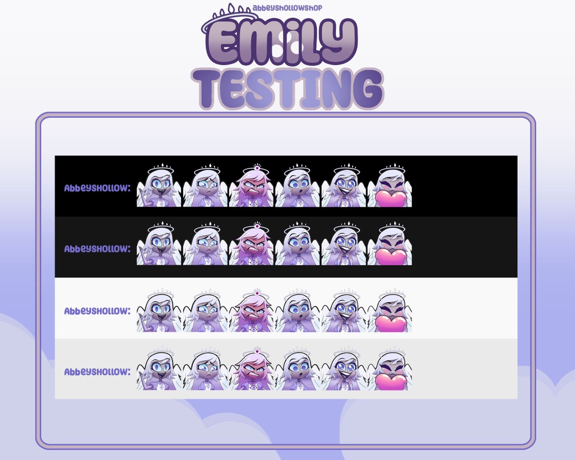 Hazbin Hotel | Emily Premade Emote Pack (6) | Twitch Emotes | Discord ...