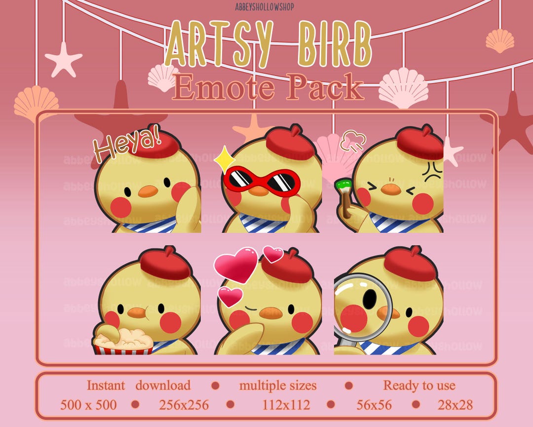 Rafayel's Artsy Birb Love and Deepspace Static Emotes: Twitch, Discord ...